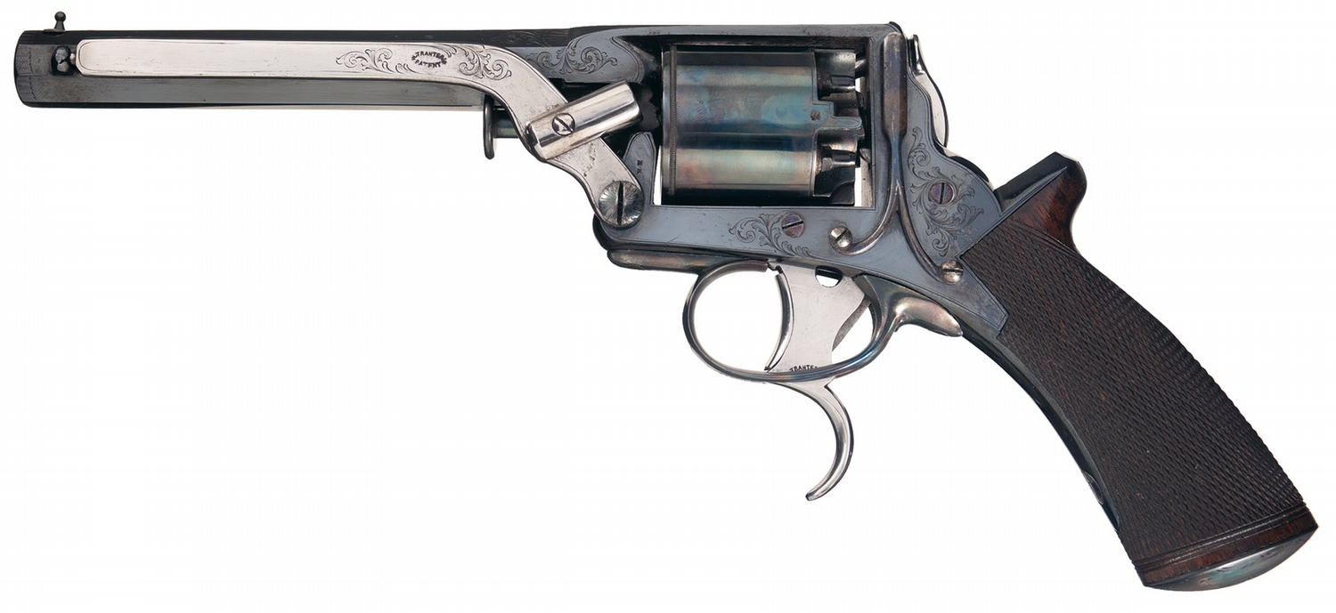 Engraved Tranter Patent Double Action Percussion Revolver