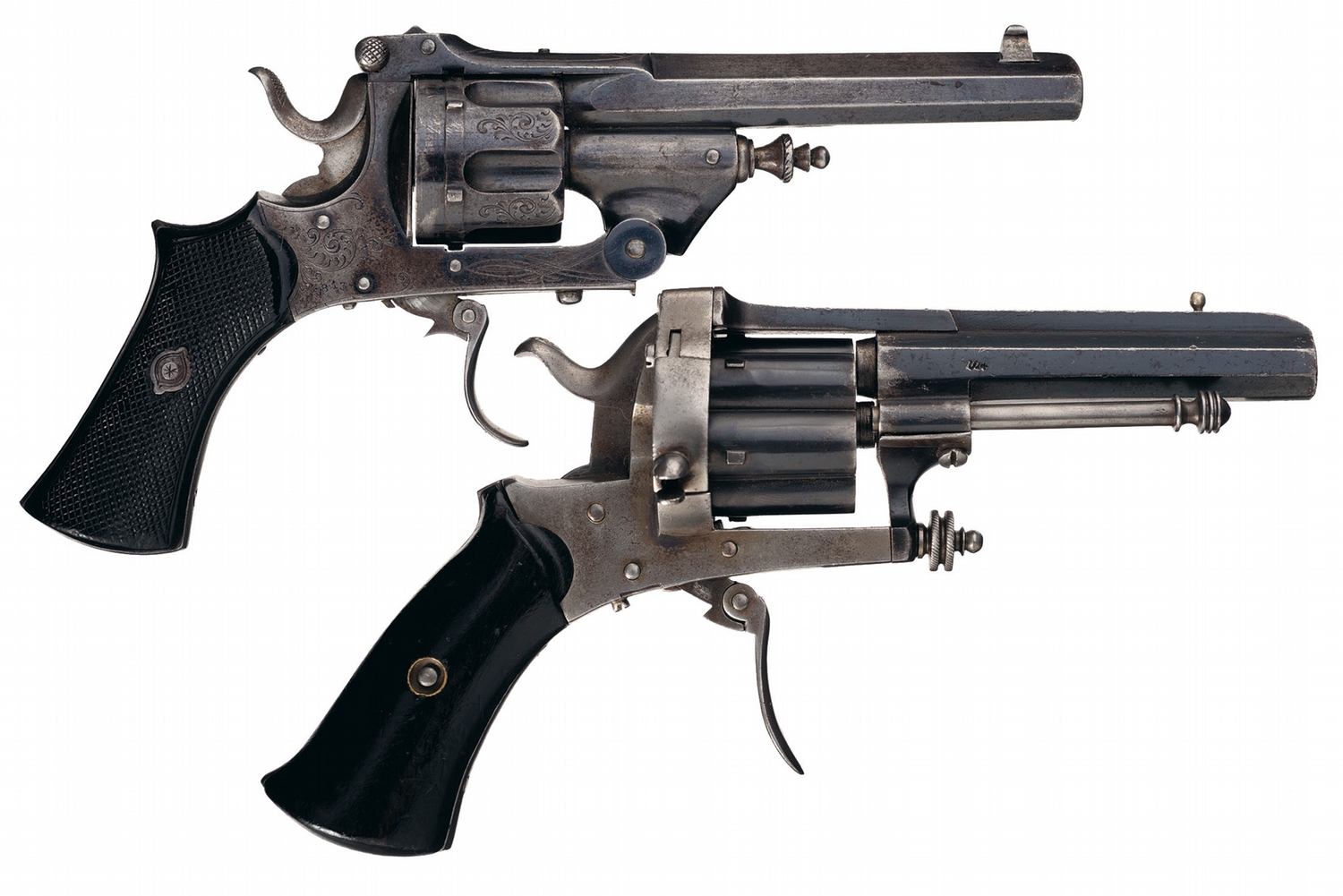 Collector's Lot of Two Antique European Revolvers -A) N. Gilon Top ...
