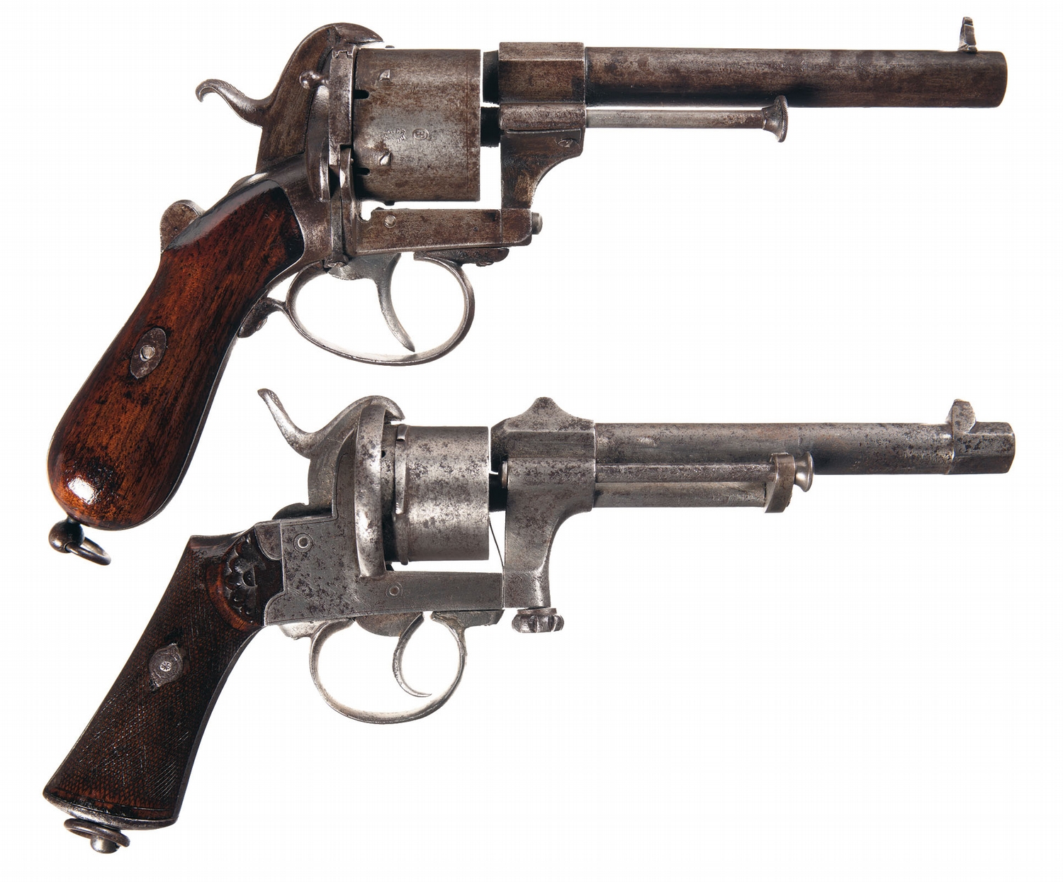 Collector's Lot of Two Pinfire Revolvers -A) French Double Action ...