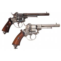 Collector's Lot of Two European Pinfire Revolvers -A) Le Faucheux ...