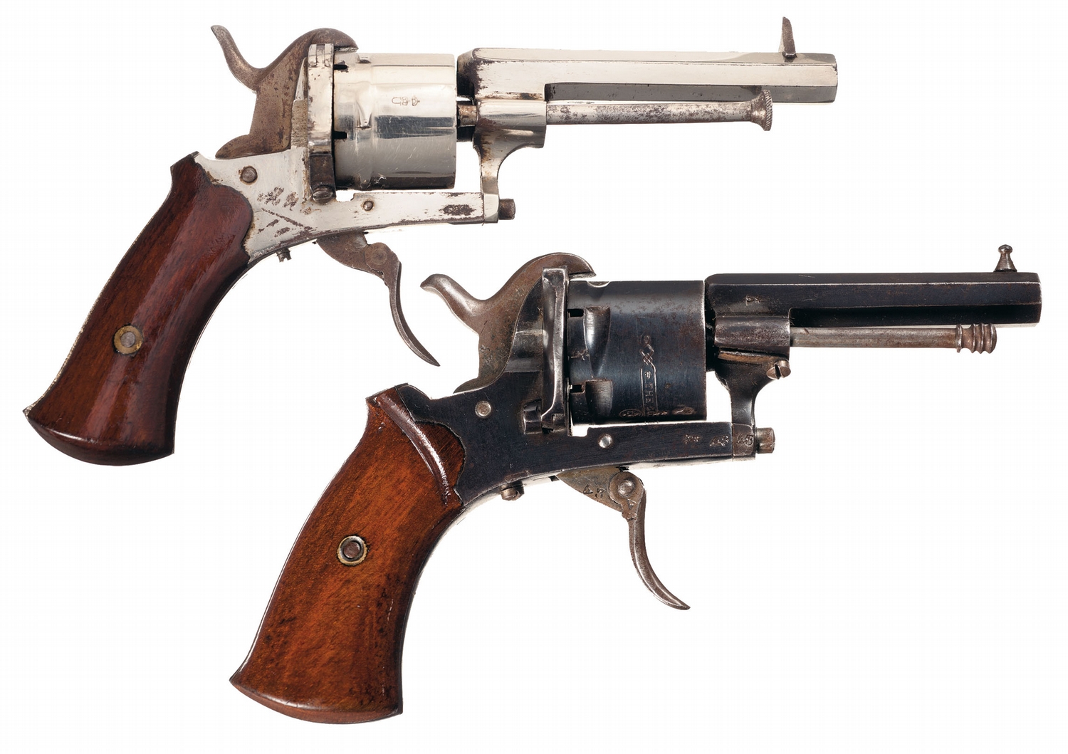 Collector's Lot of Two European Pinfire Revolvers -A) German Double ...