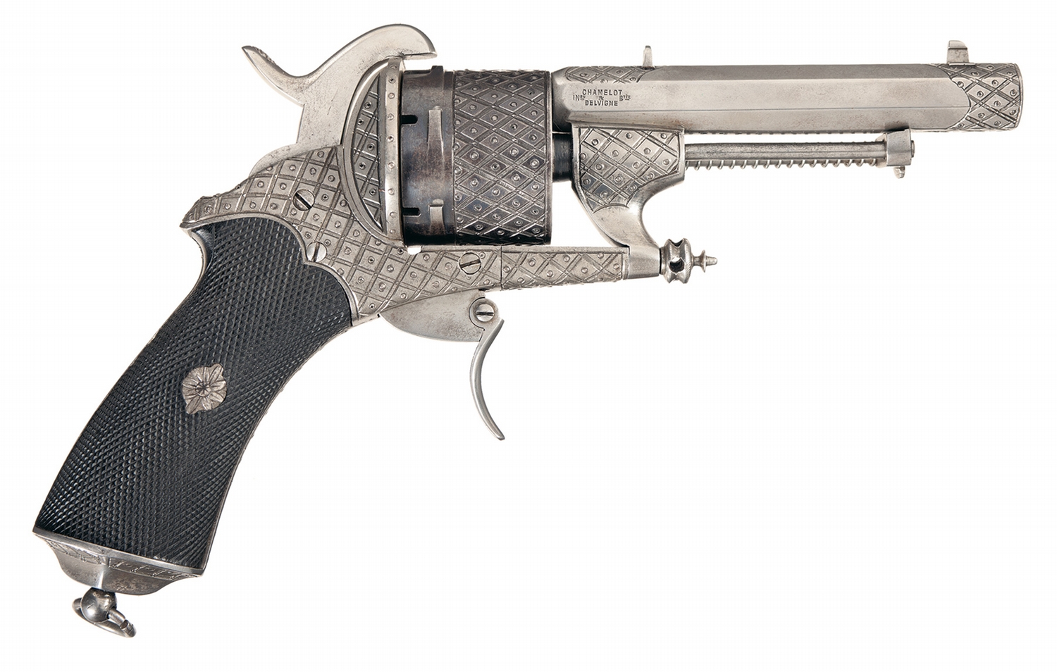 Uniquely Engraved Chamelot & Delvigne Pinfire Revolver