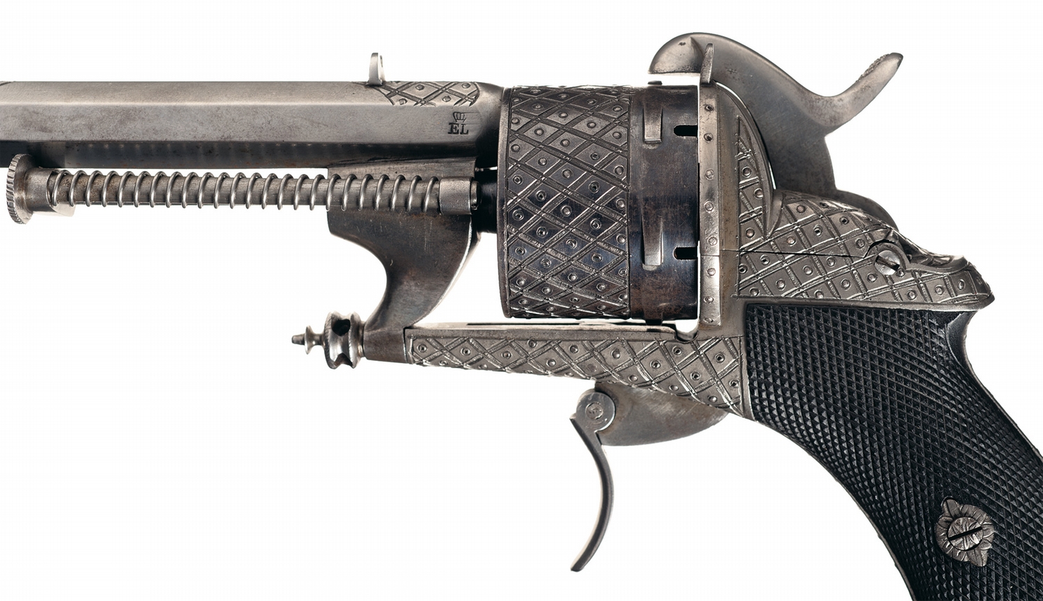 Uniquely Engraved Chamelot & Delvigne Pinfire Revolver