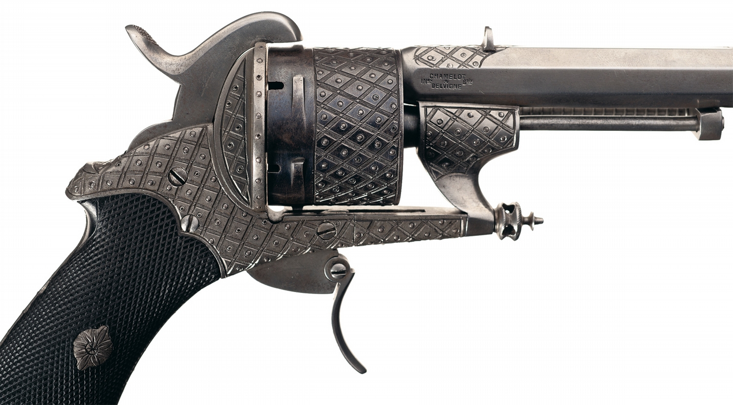 Uniquely Engraved Chamelot & Delvigne Pinfire Revolver