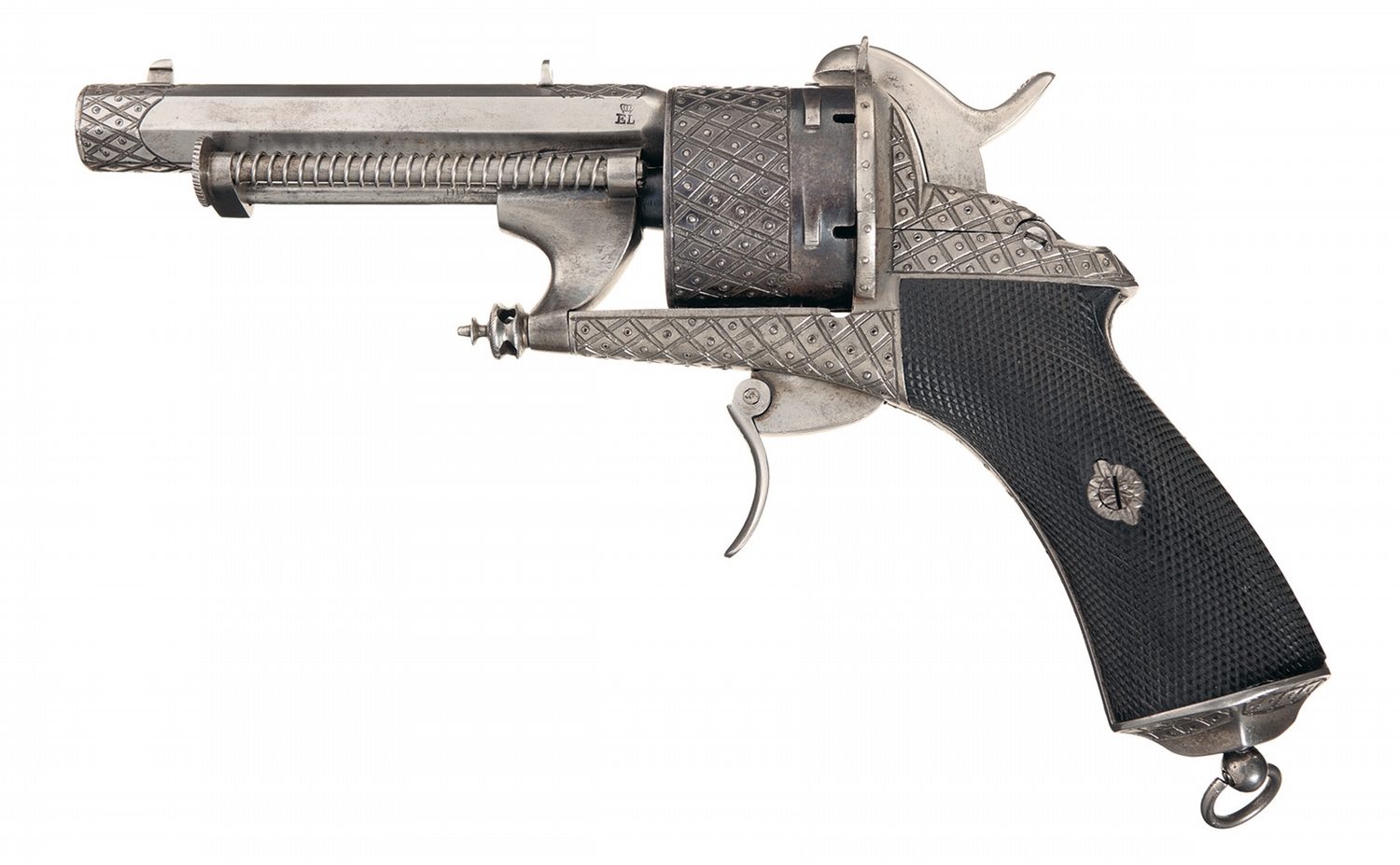 Uniquely Engraved Chamelot & Delvigne Pinfire Revolver