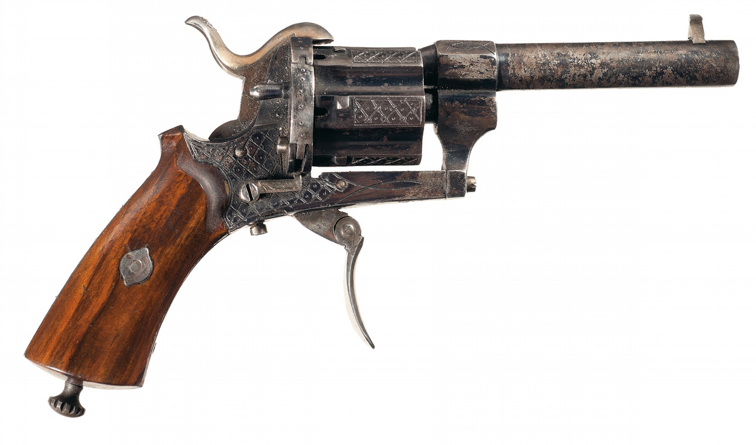Engraved Belgian Pinfire Revolver