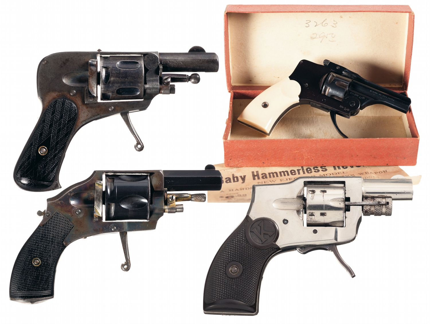 Collector's Lot of Four Baby Hammerless Revolvers -A) European Baby ...