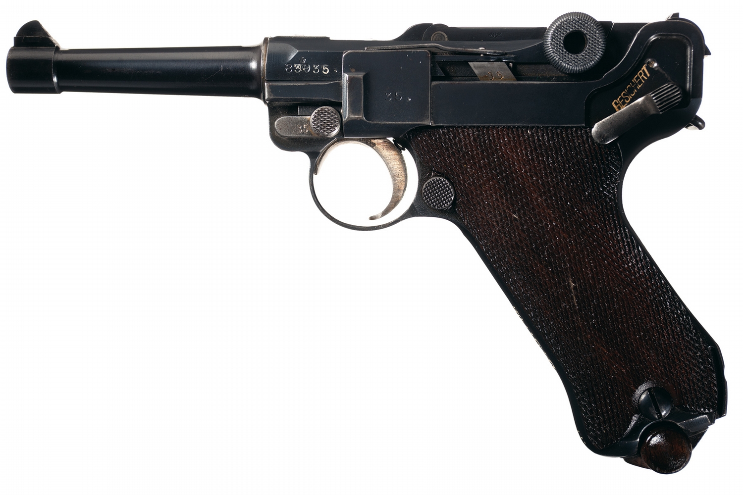 Unique DWM Police Rework Luger Pistol In The 1923 Commercial Serial ...