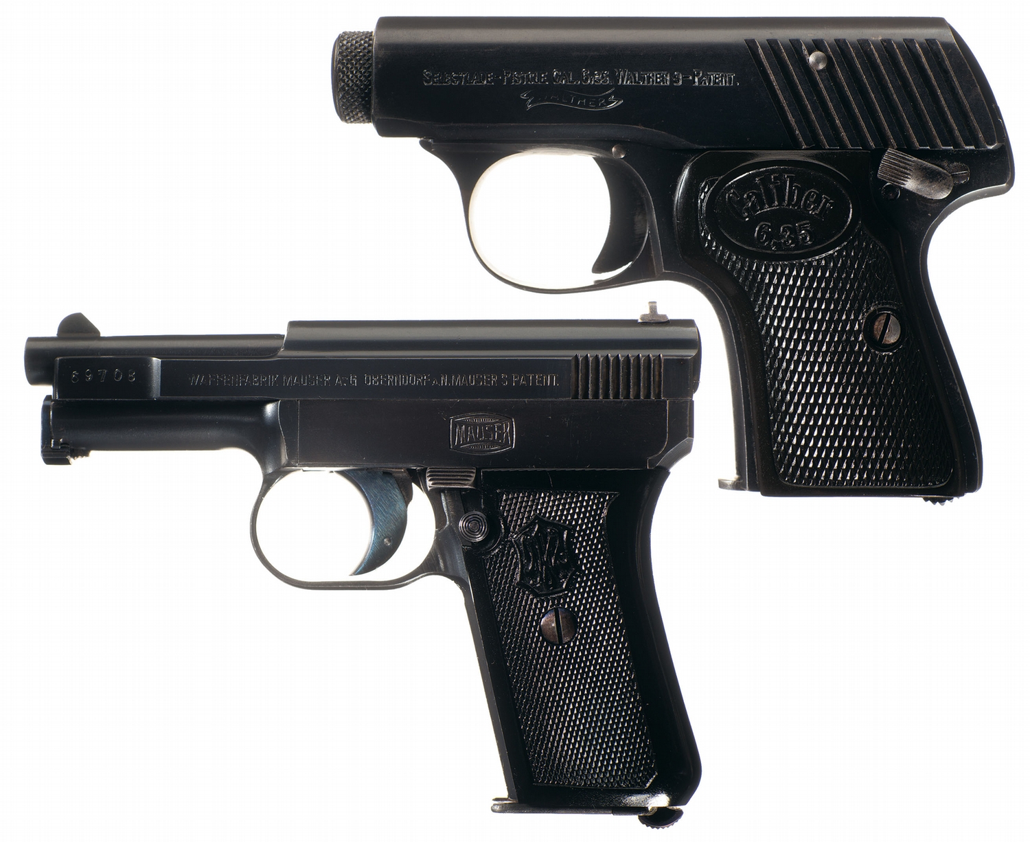 Two German Semi-Automatic Pistols -A) Walther Model 2 Semi-Automatic Pistol