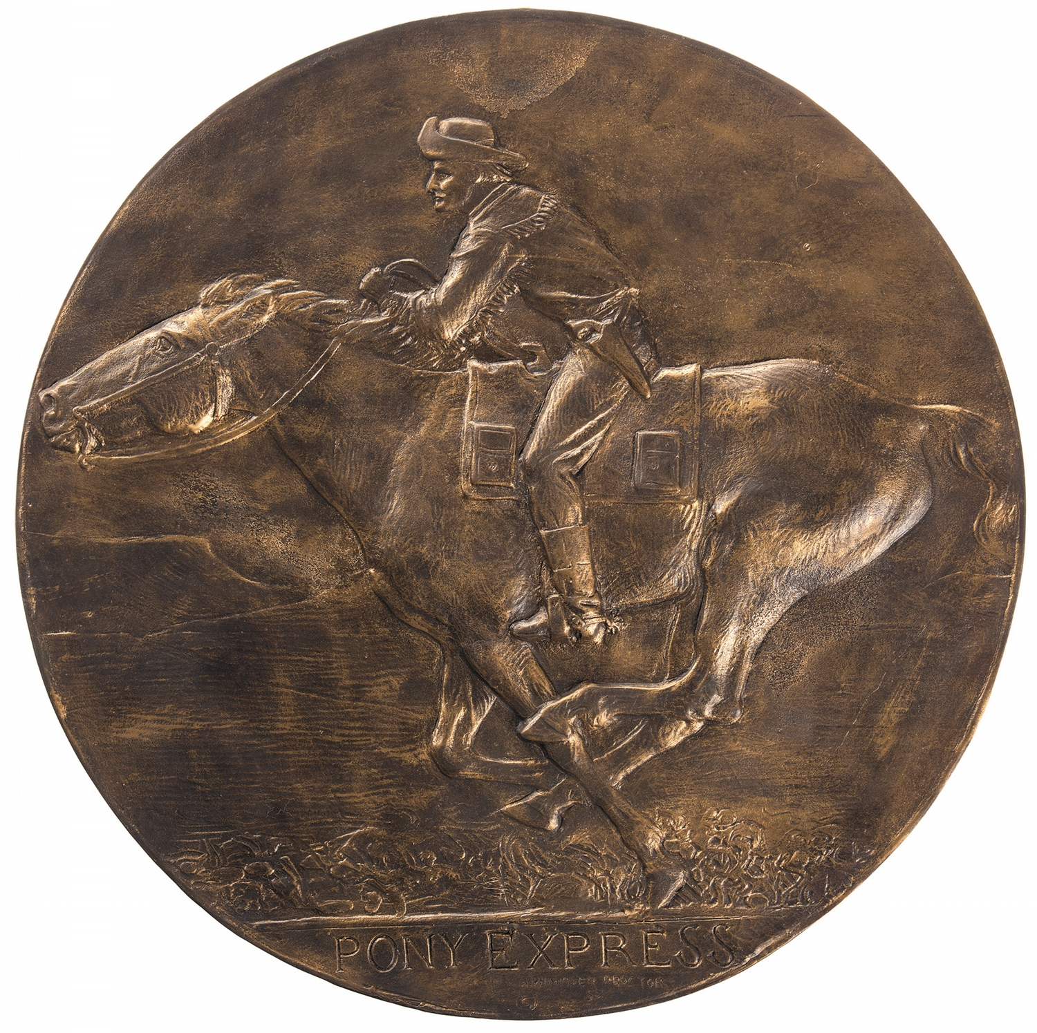 Alexander Proctor's Pony Express Rider Bronze Plaque