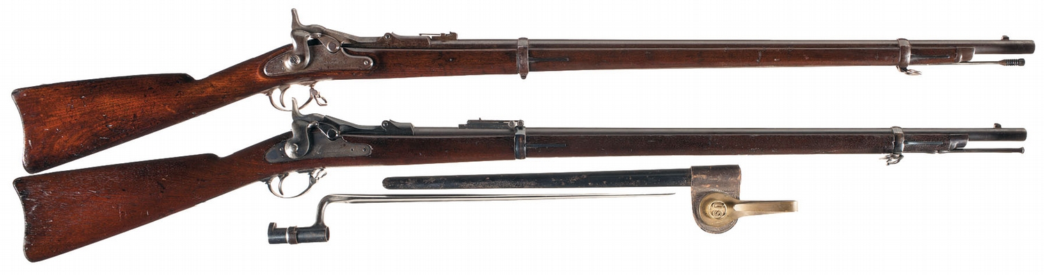 Two Springfield Trapdoor Rifles -A) Springfield Model 1868 Trapdoor rifle