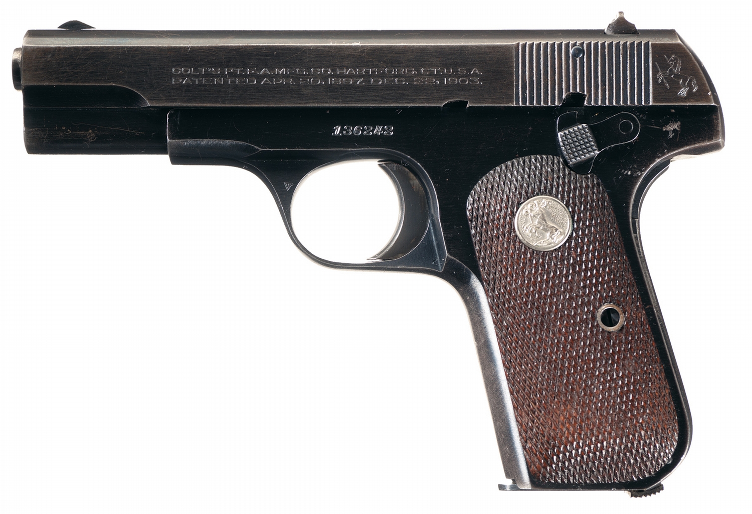 U.S. Property Marked Colt Model 1908 380 Hammerless Pocket Pistol