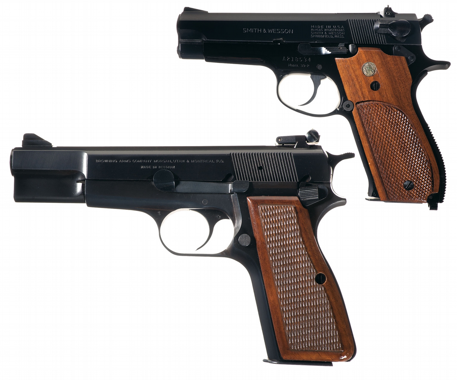 Two Semi-Automatic Pistols -A) Smith & Wesson Model 39-2 Semi-Automatic ...