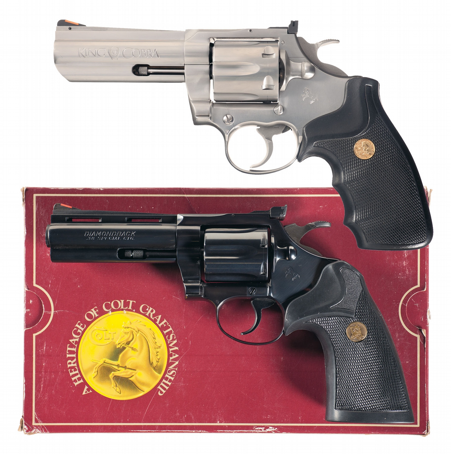 Two Colt Snake Revolvers -A) Stainless Steel Colt King Cobra Model ...