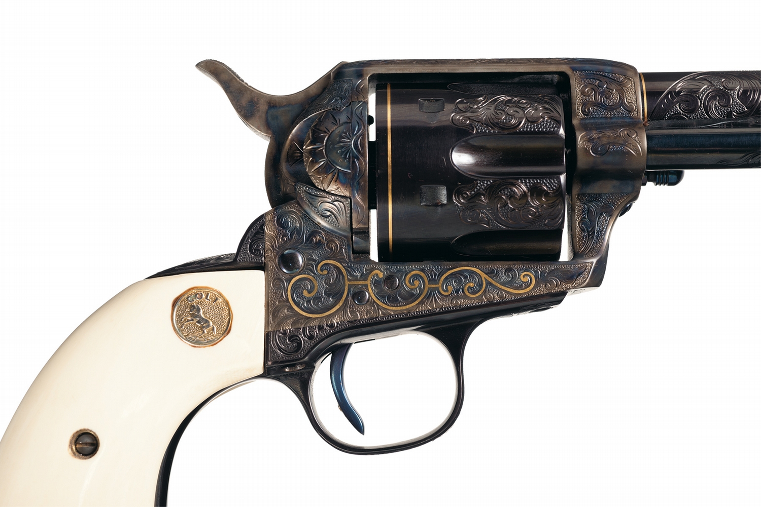 Custom Engraved and Gold Inlaid Black Powder Colt Single Action Army ...
