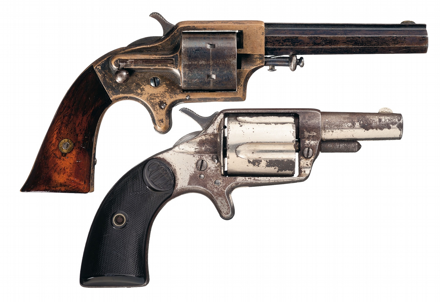 Two Antique American Revolvers -A) Scarce Eagle Arms Co. Patent Front ...