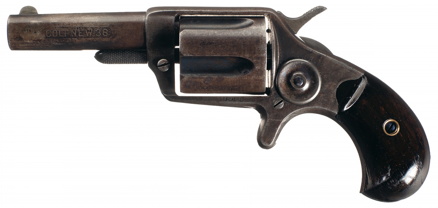 Colt New Line 38 Caliber Etched Panel Revolver with Scarce Long Barrel