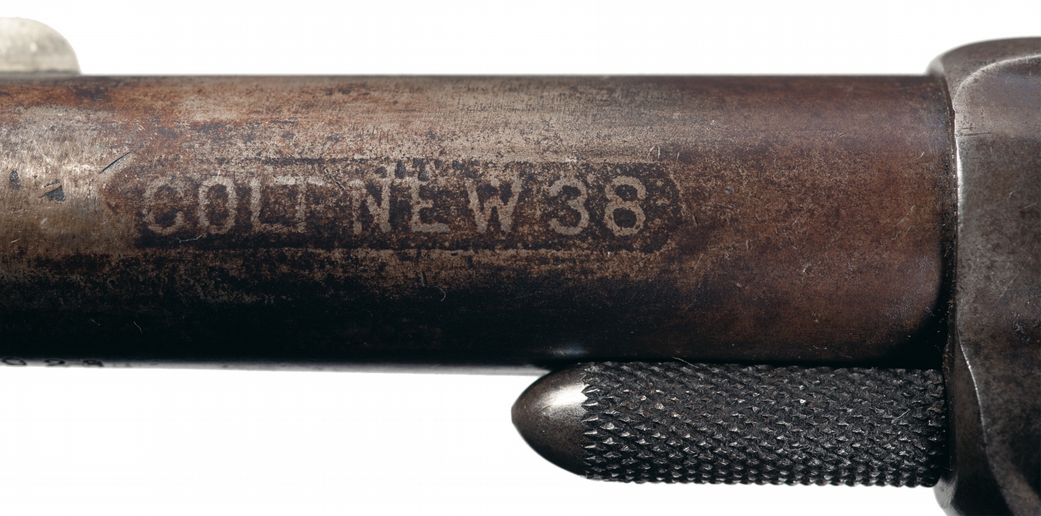 Colt New Line 38 Caliber Etched Panel Revolver with Scarce Long Barrel