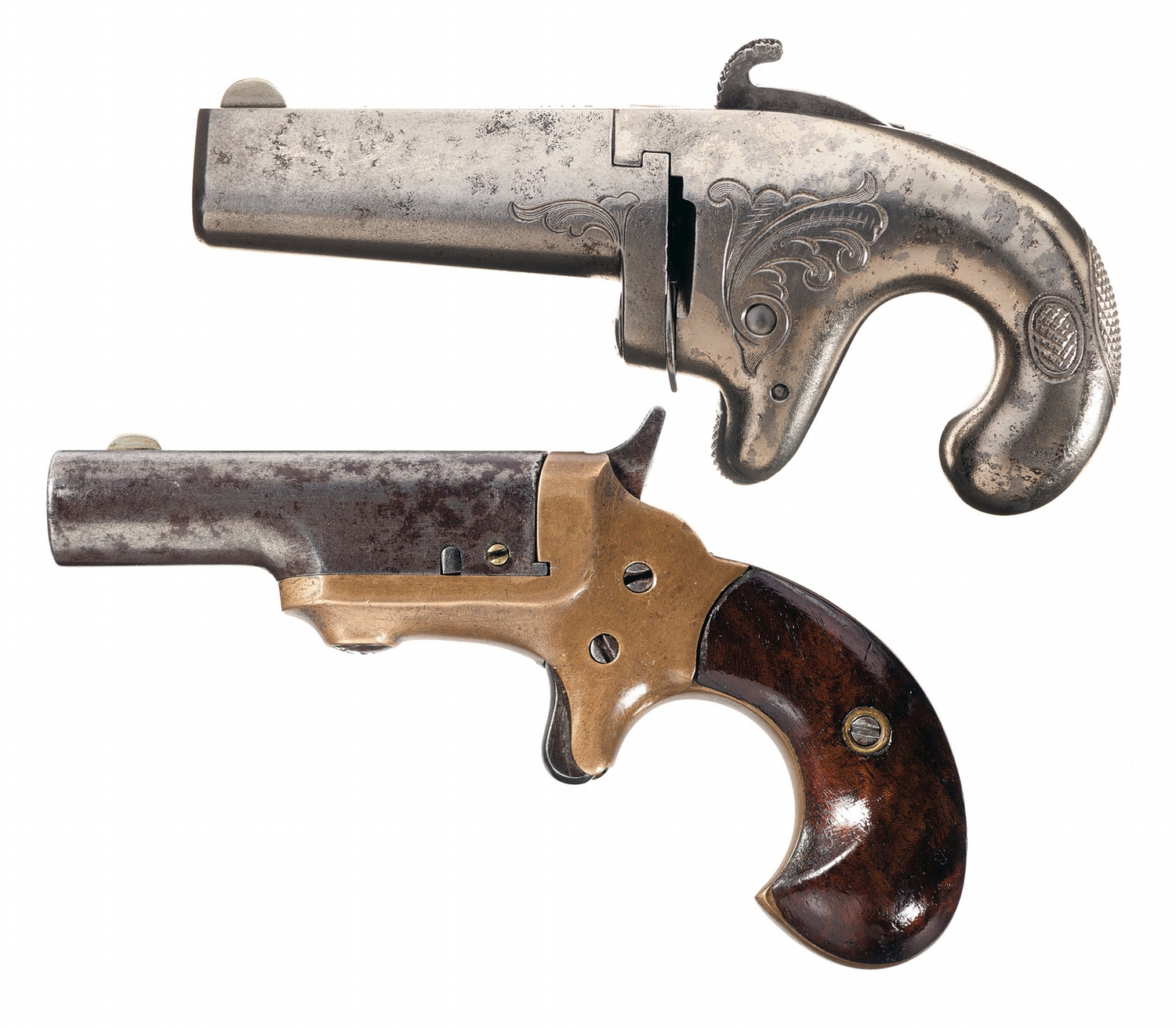 Two Antique Colt Derringers -A) Colt Number 1 Single Shot Derringer
