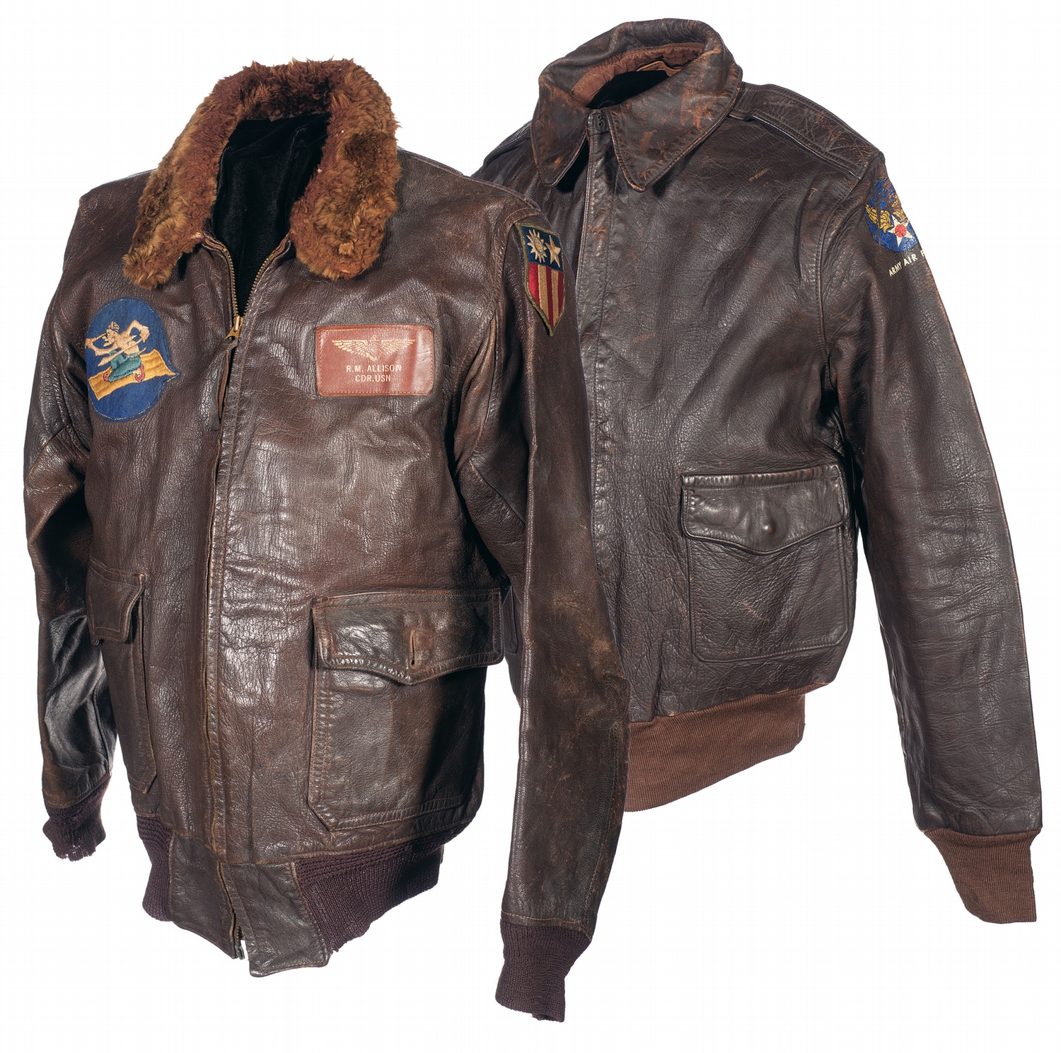 Two World War II U.S. Flight Jackets with Related Flight Gear