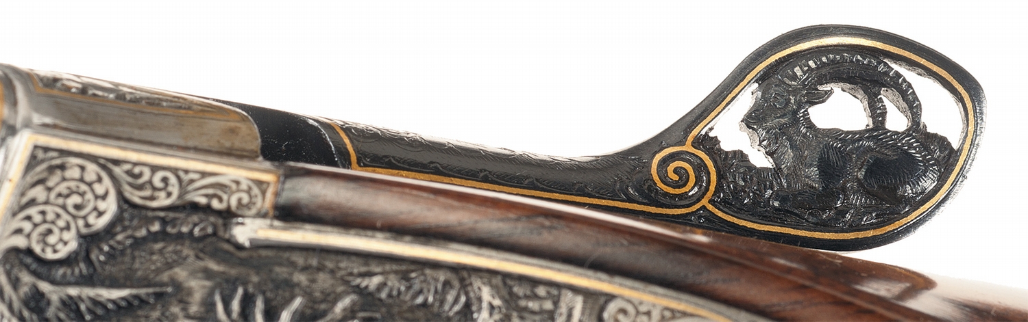 Exceptional Engraved Gold Inlaid Johann Fanzoj Ferlach Side Lock Over ...