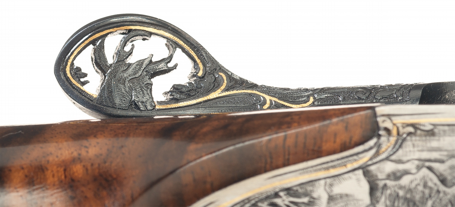 Signed Engraved Gold Inlaid Johann Fanzoj Ferlach Box Lock Double Rifle ...