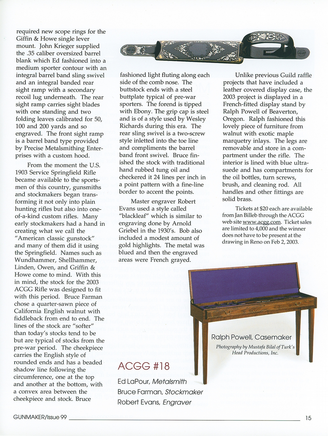 Elaborate American Custom Gun Makers Guild 100th Anniversary ...