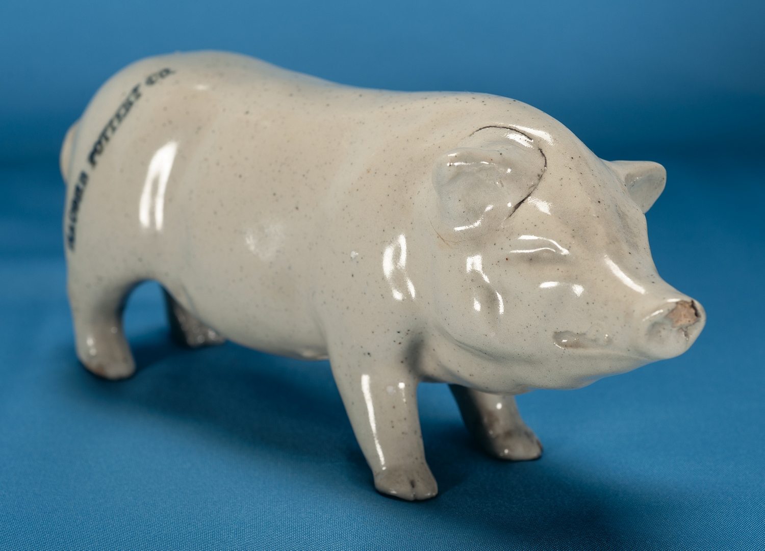 Rare Macomb Pottery Co. Marked Stoneware Pig Figural