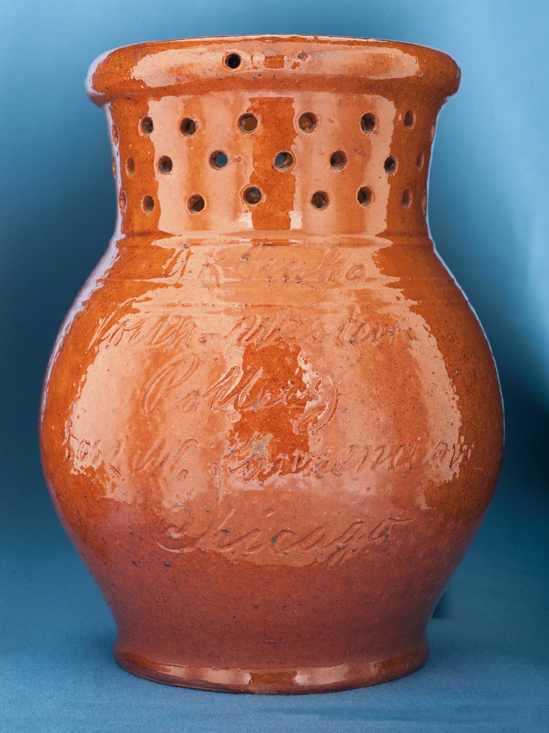 Rare Chicago A. K. Truka Northwestern Pottery Puzzle Jug Circa 1900's