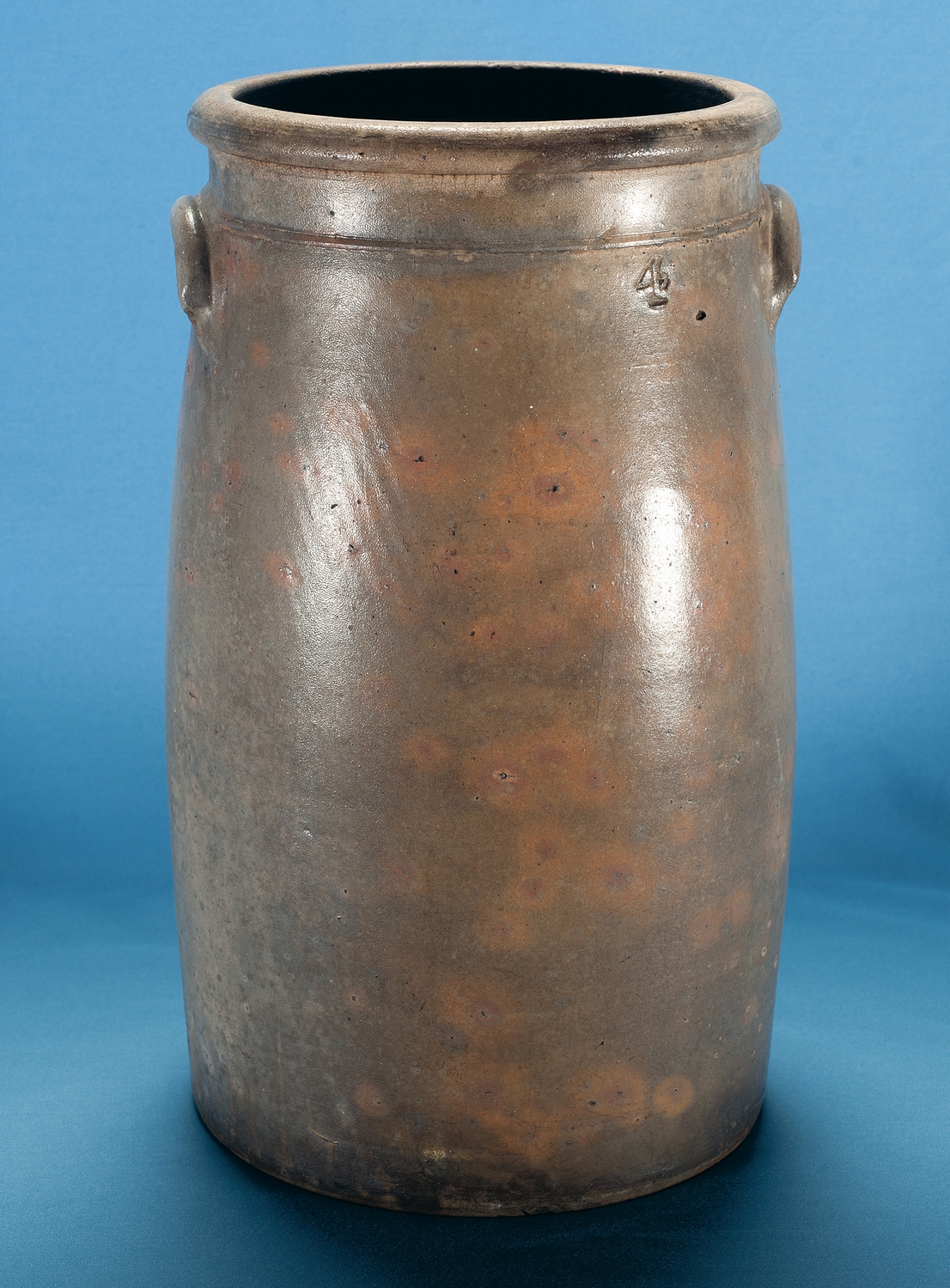 Extremely Rare Four Gallon Salt Glaze Churn by Anna Pottery with Cobalt ...