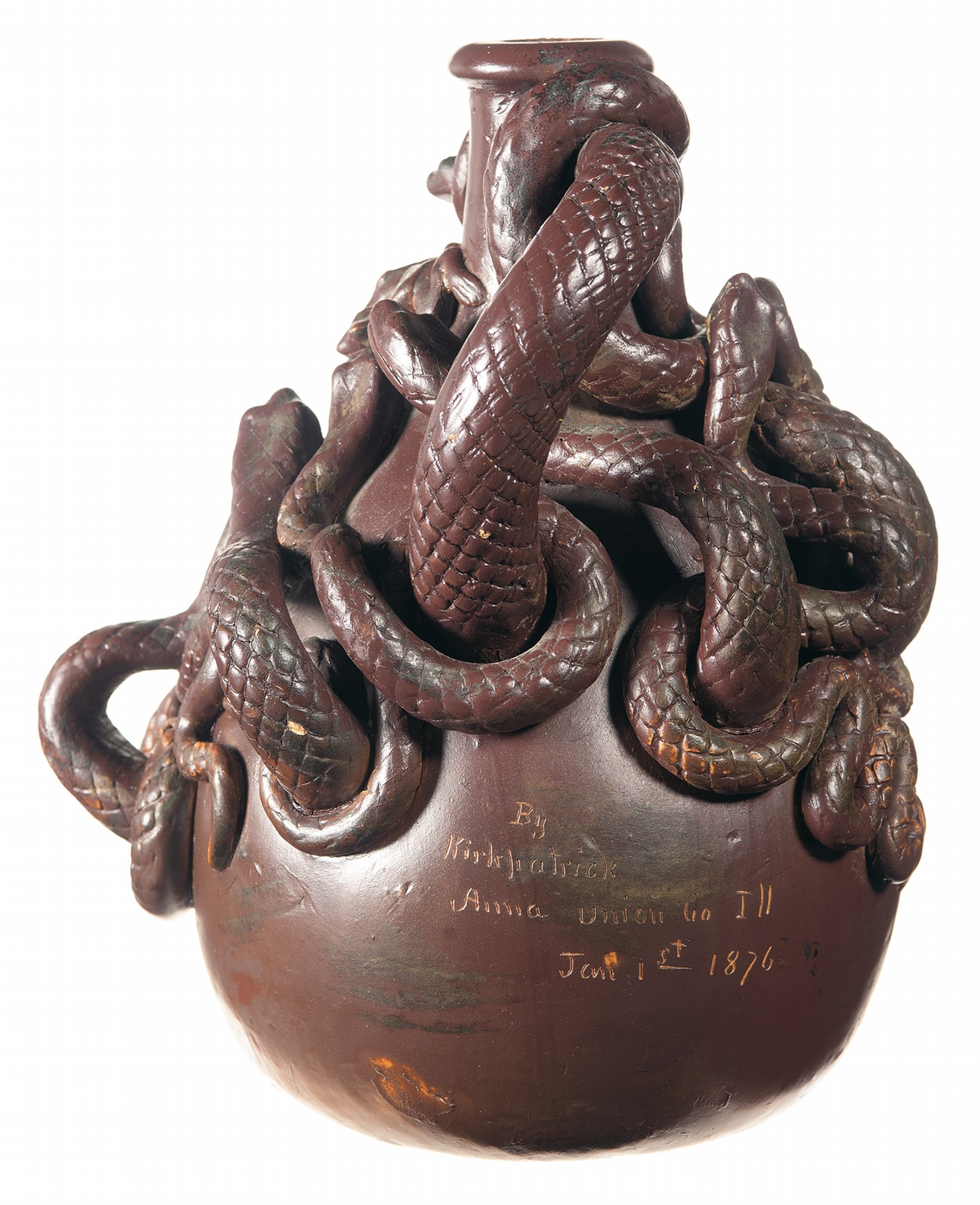 Extraordinary Fantastic Anna Pottery Snake Jug Dated January 1, 1876 ...
