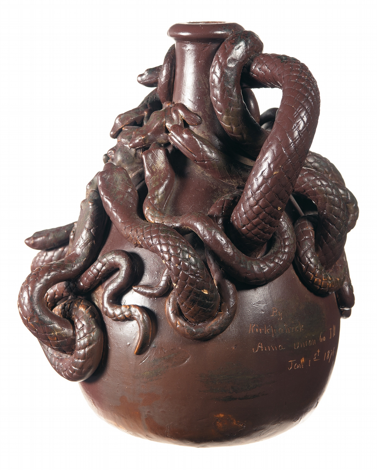 Extraordinary Fantastic Anna Pottery Snake Jug Dated January 1, 1876 ...
