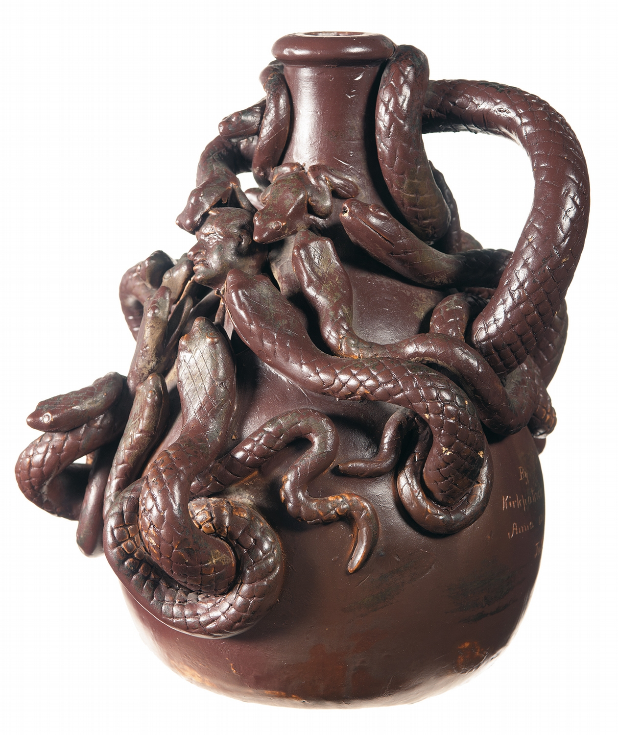 Extraordinary Fantastic Anna Pottery Snake Jug Dated January 1, 1876 ...