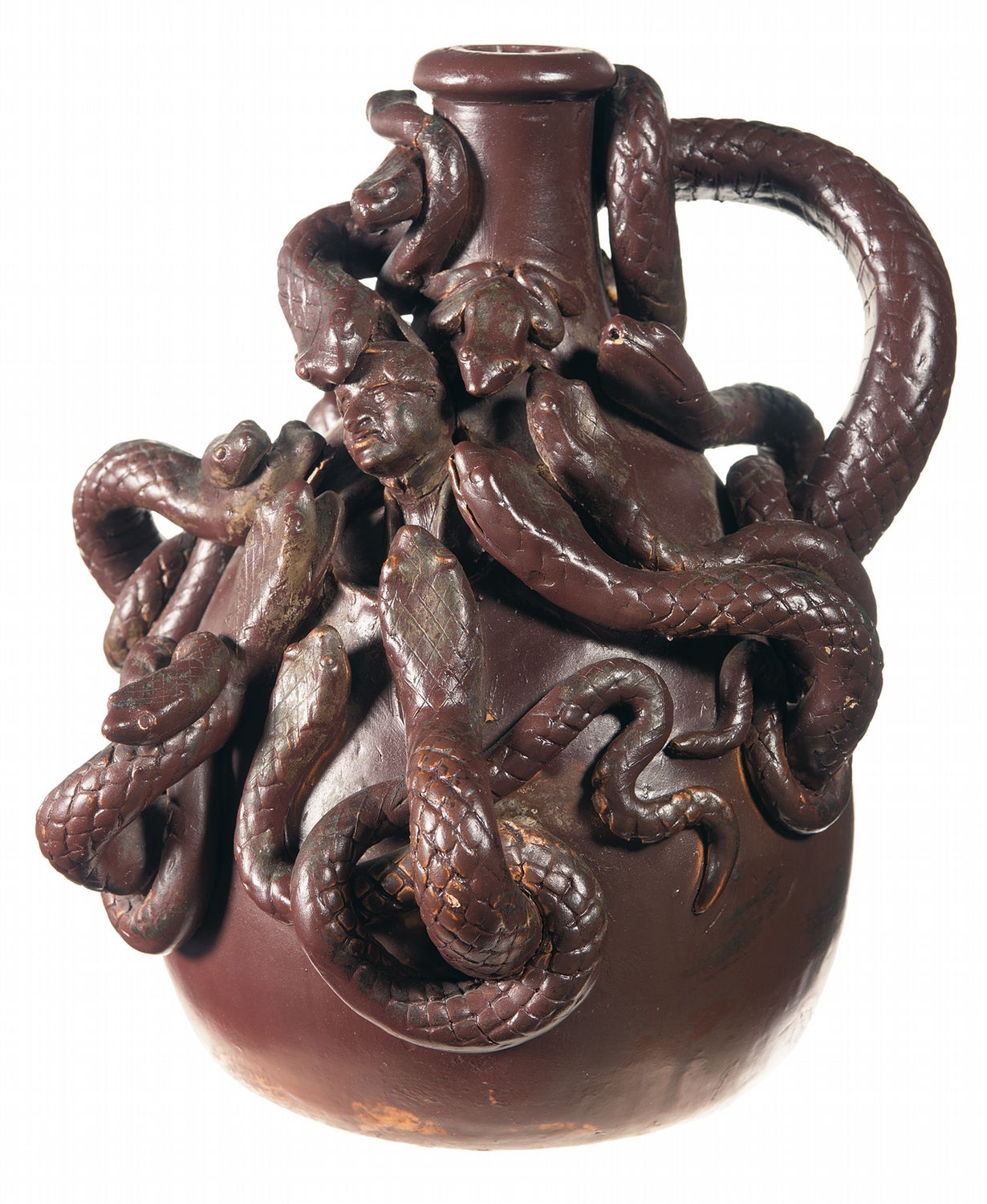 Extraordinary Fantastic Anna Pottery Snake Jug Dated January 1, 1876 ...