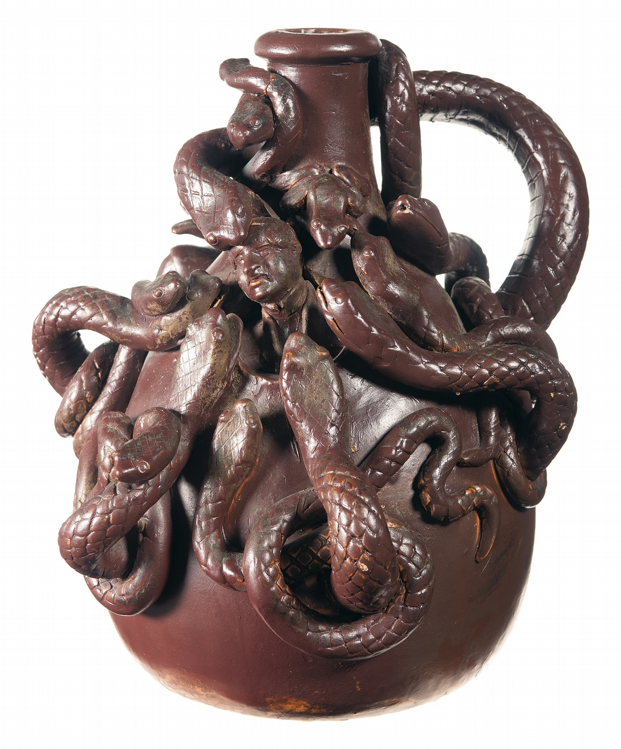 Extraordinary Fantastic Anna Pottery Snake Jug Dated January 1, 1876 ...