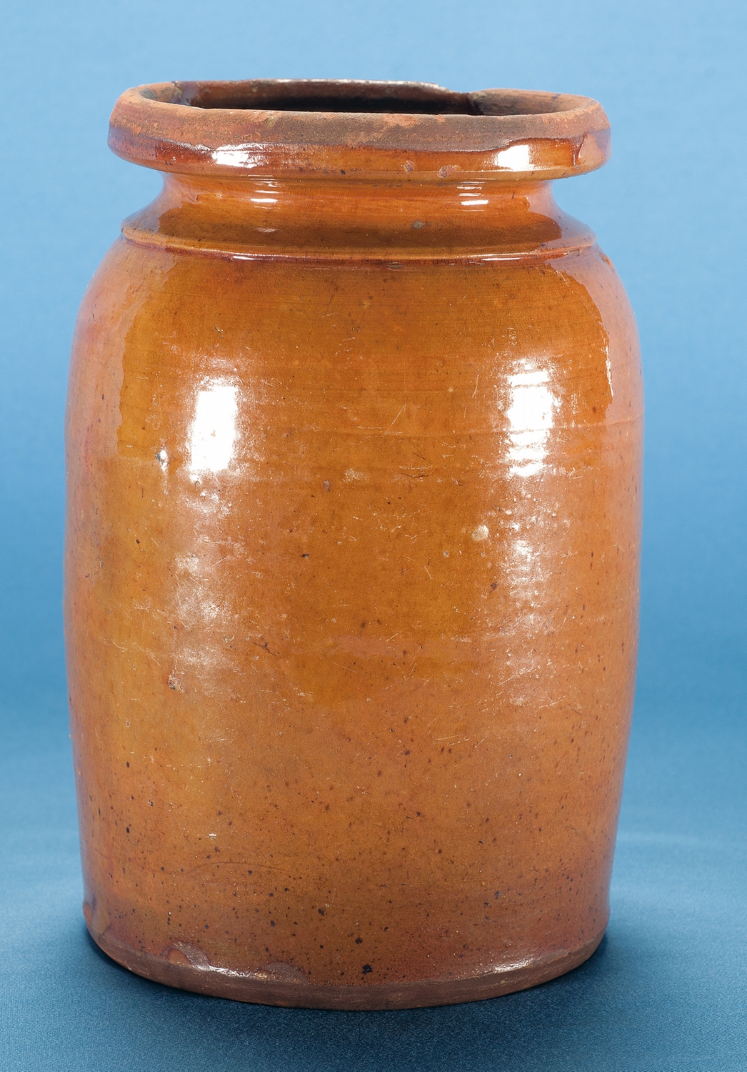 Galena Pottery Half Gallon Bright Orange Preserve Jar