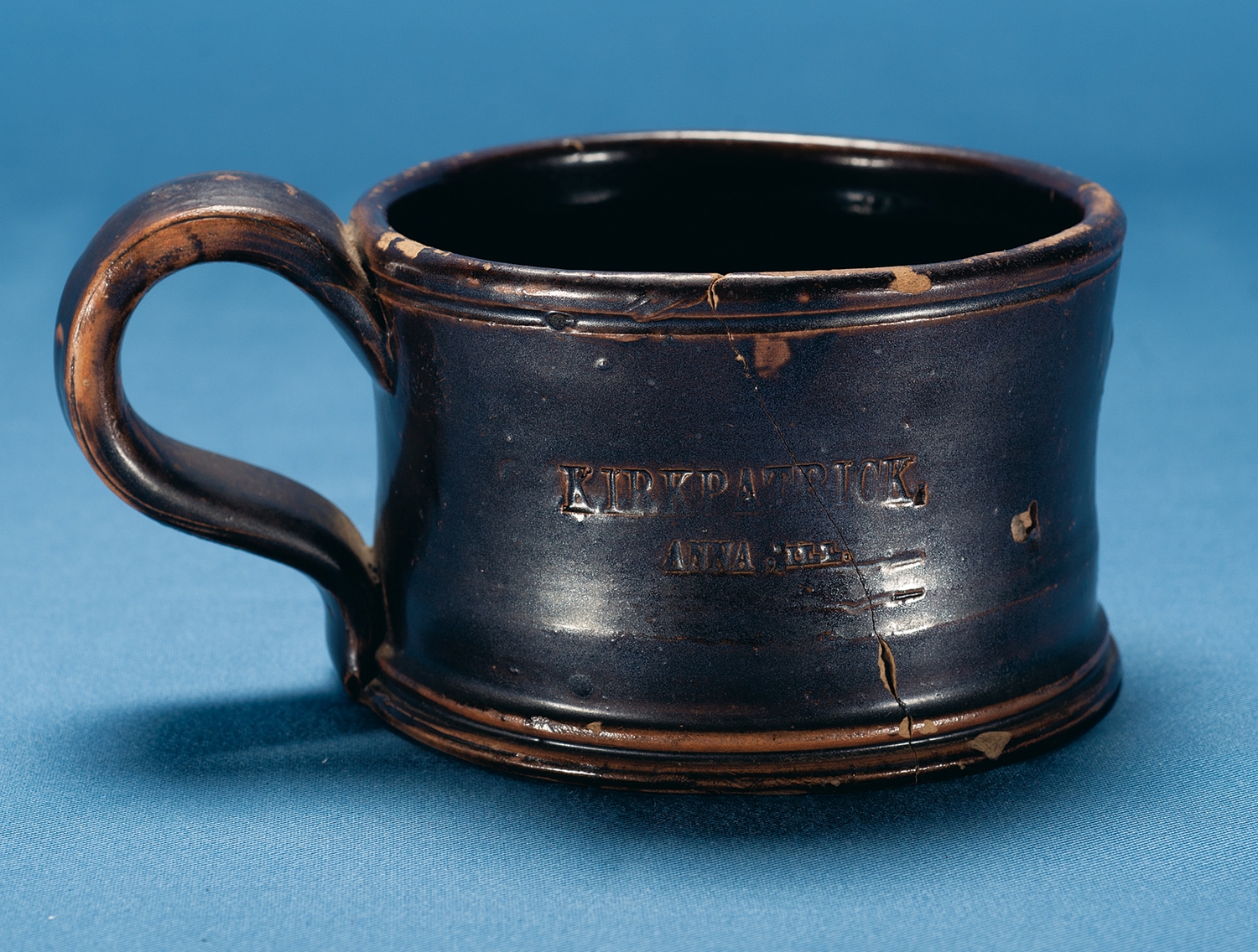 Rare Anna Pottery Frog Mug Incised "Boston Bummer Hear Him Croak ...