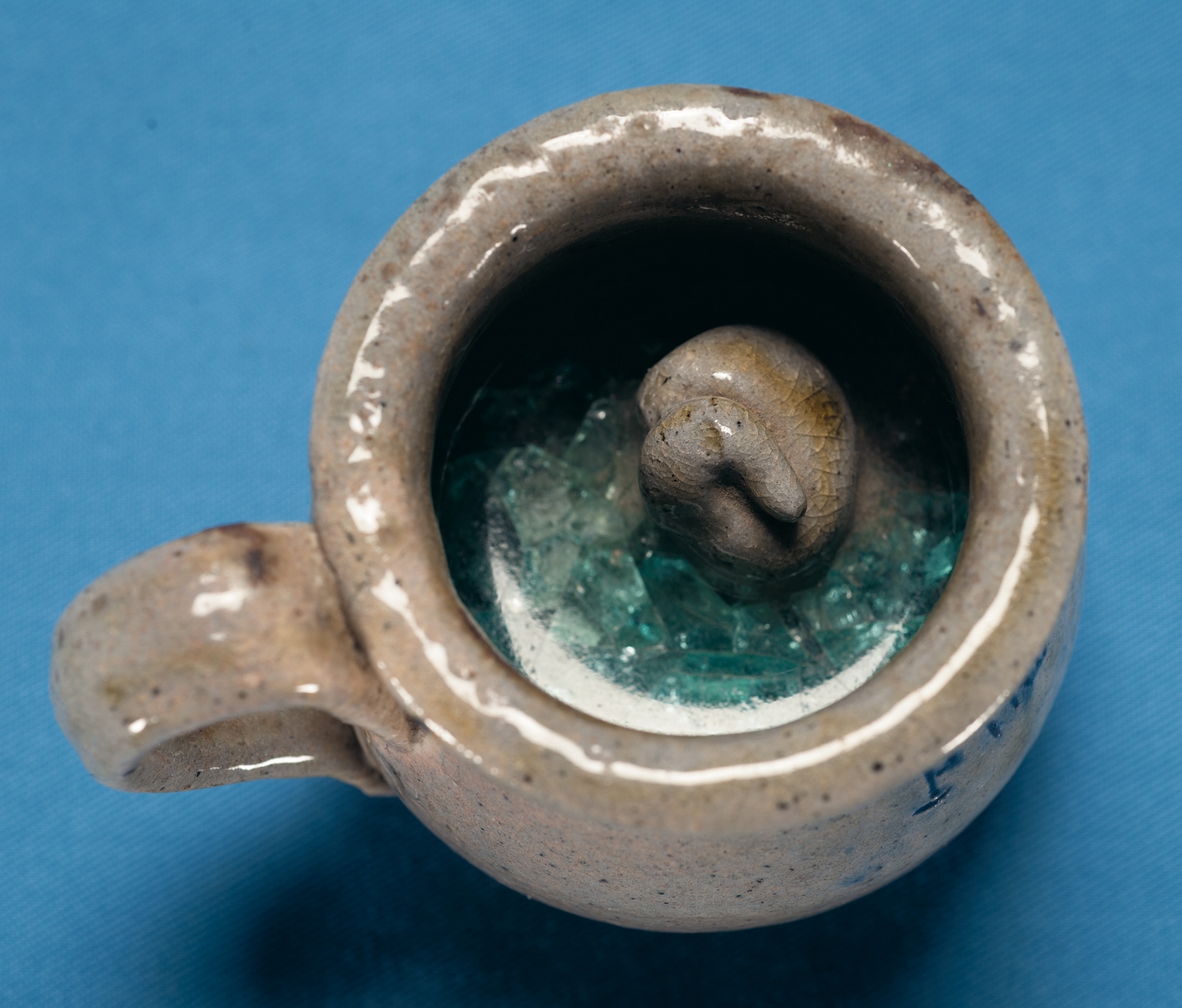 Rare Miniature Salt Glaze Stoneware Chamber Pot, Made by Anna Pottery ...