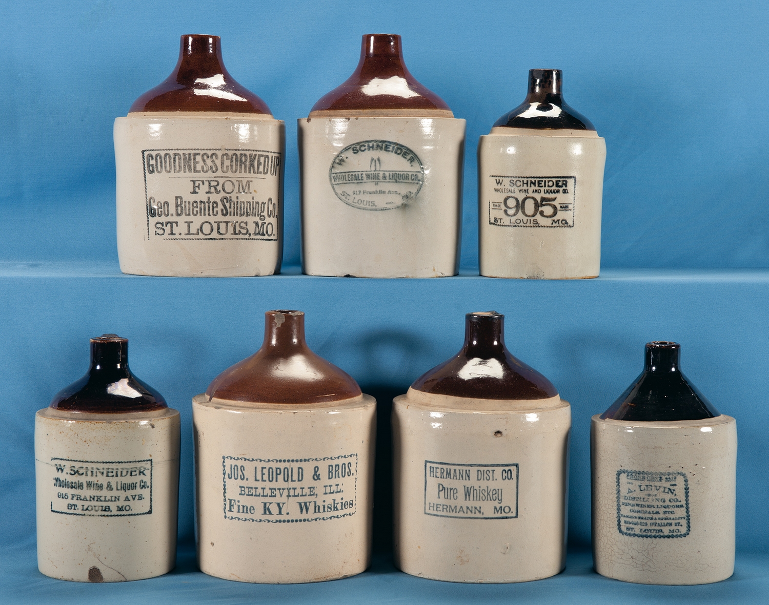 Seven St. Louis Area Advertising Jugs