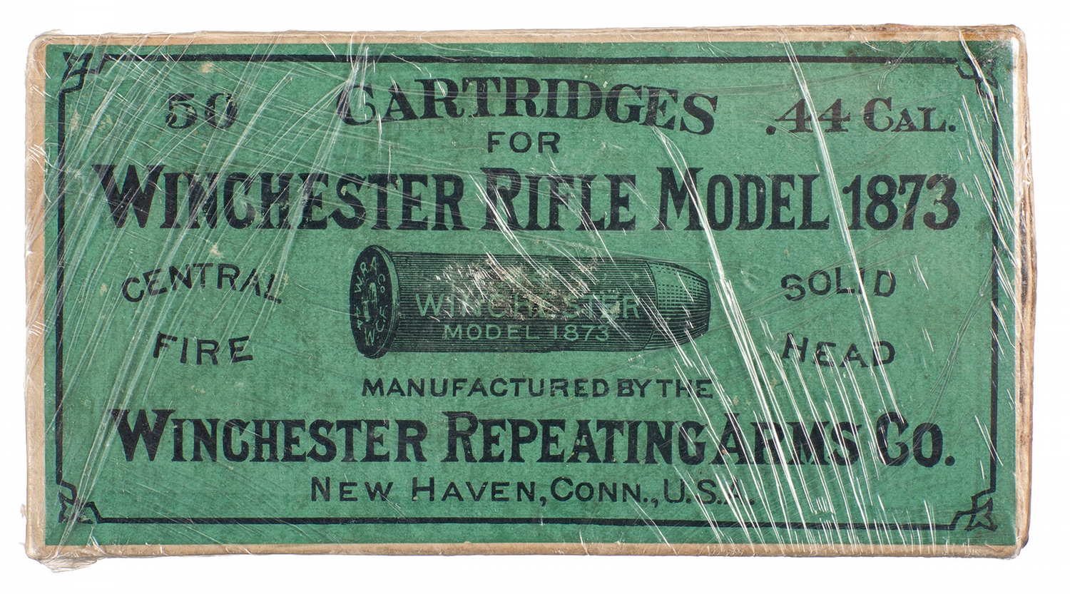 Sealed Box of 44 Caliber Cartridges for a Winchester Model 1873 Rifle