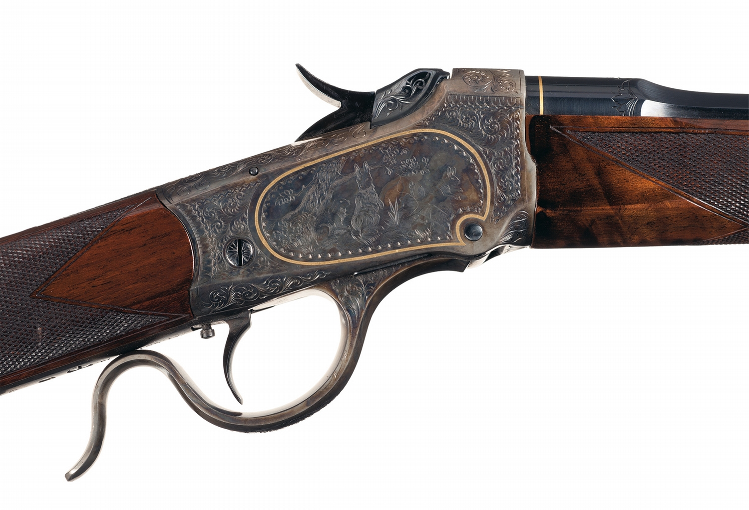 Custom Engraved, Gold Inlaid, Winchester Model 1885 Low Wall Single ...