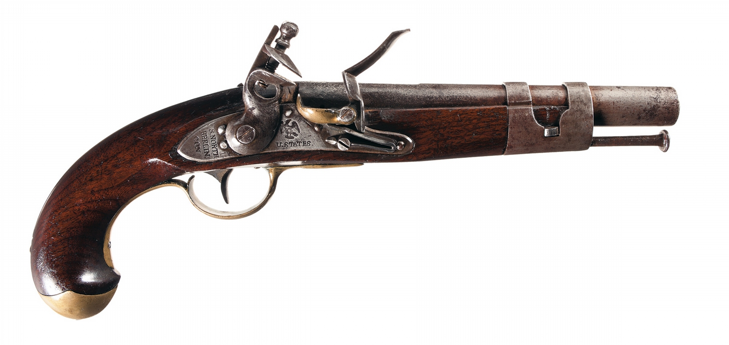 Rare U.S. Simeon North Model 1811 Transition Flintlock Pistol
