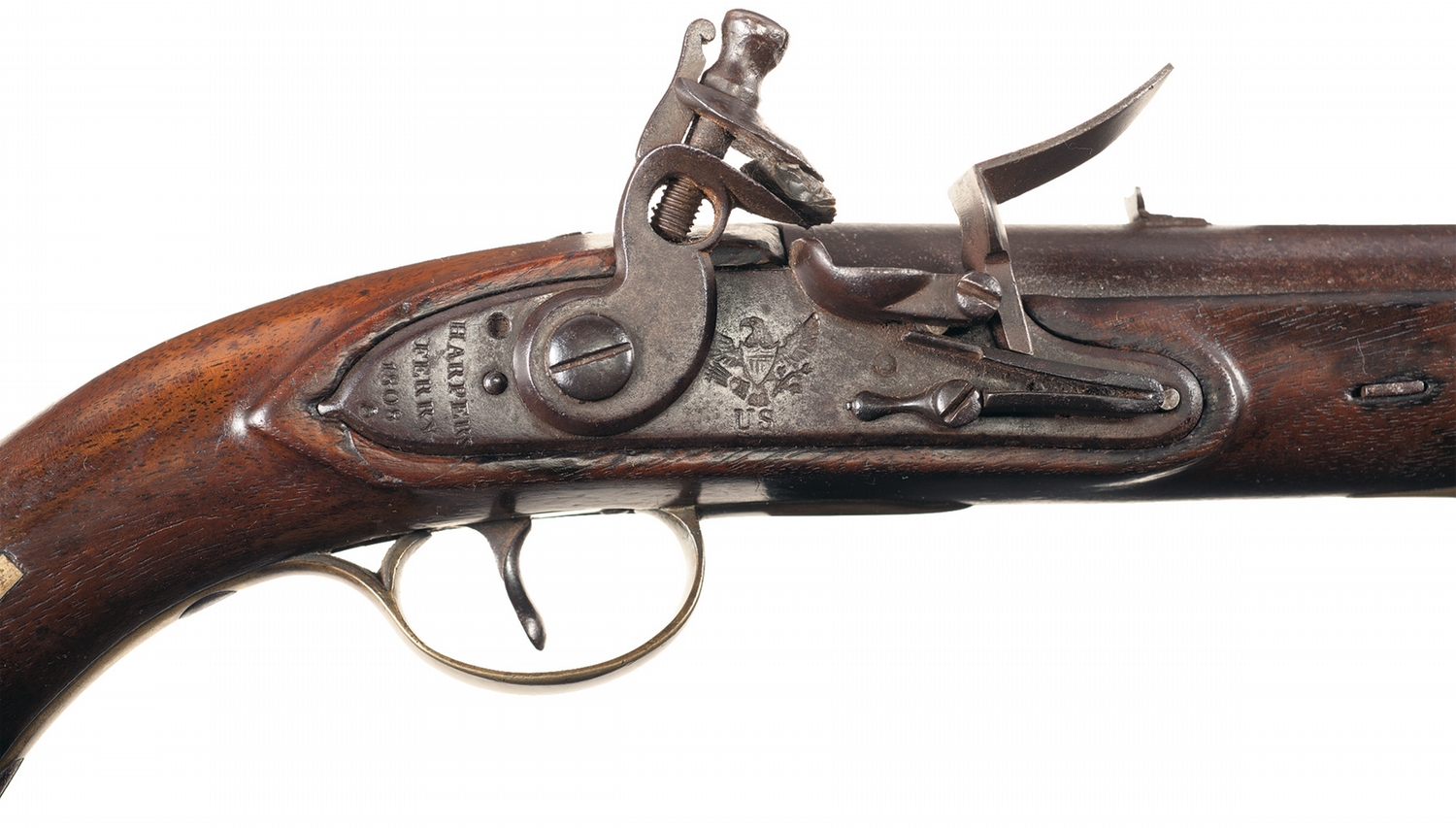 U.S. Harpers Ferry Model 1805 Flintlock Pistol with Unique Pattern ...