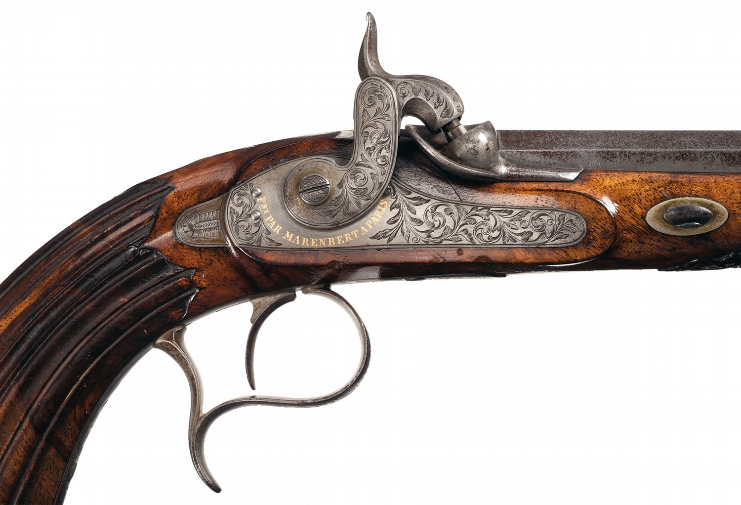 Custom Cased Matched Pair of Engraved French Percussion Target Pistols ...