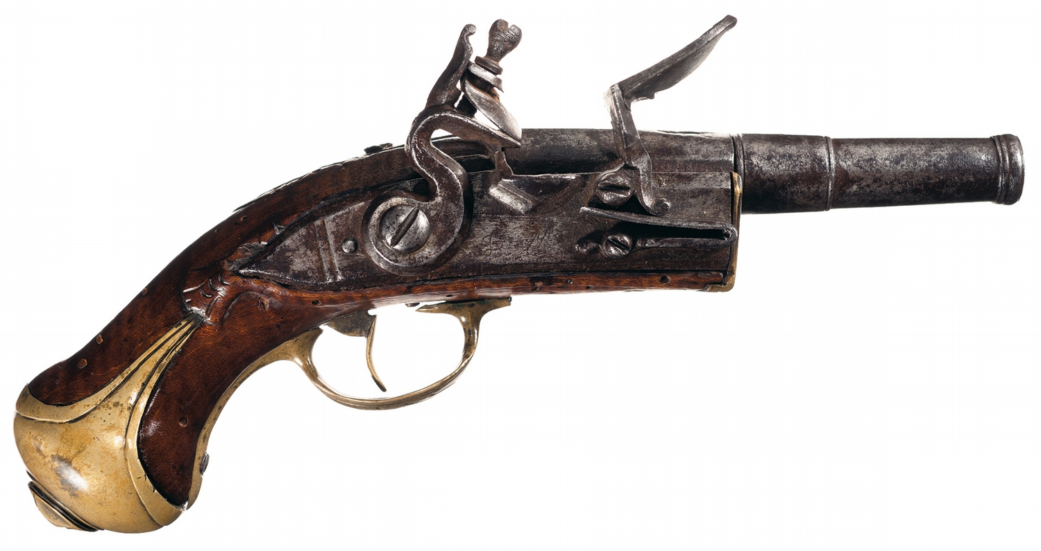 Colonial Screw Barrel Flintlock Pistol