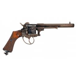 Finely Engraved LeFaucheux Double Action Pinfire Revolver