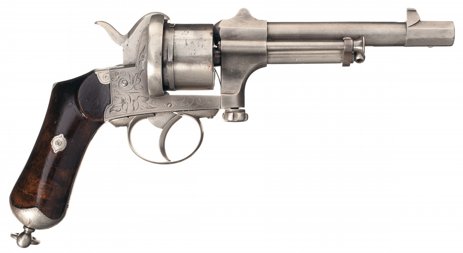 Engraved Mariette Single Action Pinfire Revolver