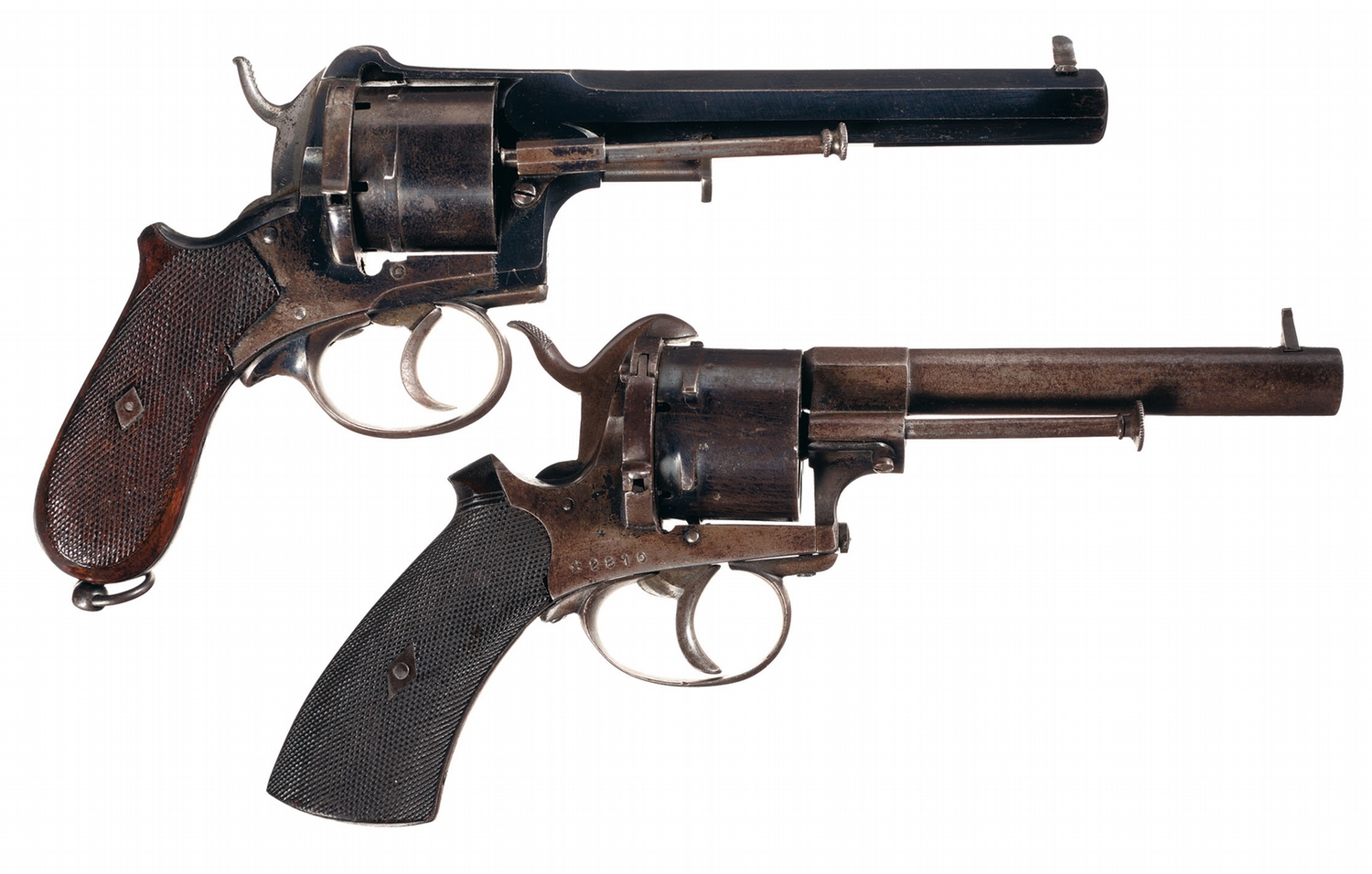 Collector's Lot of Two Pinfire Revolvers -A) Large Pinfire Revolver