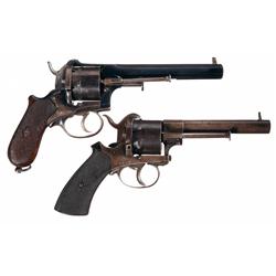 Collector's Lot of Two Pinfire Revolvers -A) Large Pinfire Revolver