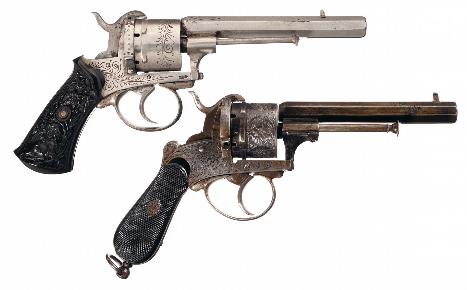 Collector's Lot of Two European Pinfire Revolvers -A) European Pinfire ...